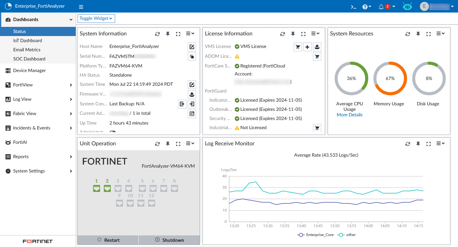 Gui Overview Fortianalyzer 7 6 2 Fortinet Document Library
